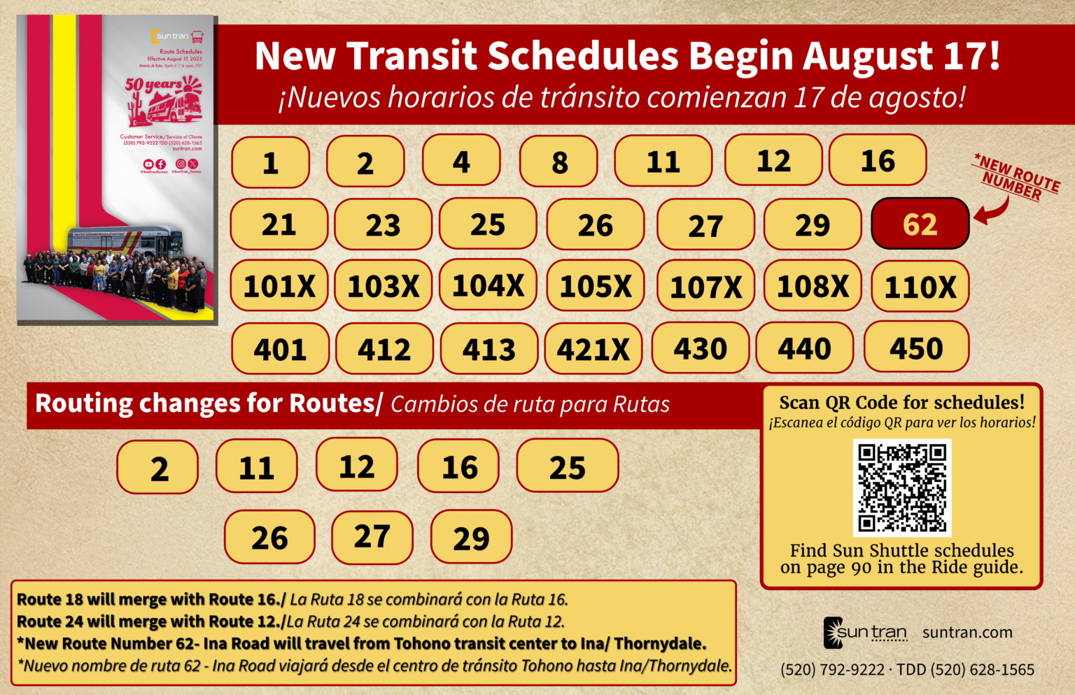 August 2025 Service Changes - Sun Tran